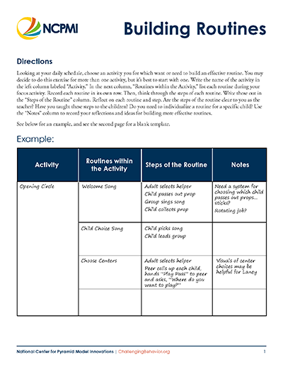 Building Routines - National Center for Pyramid Model Innovations